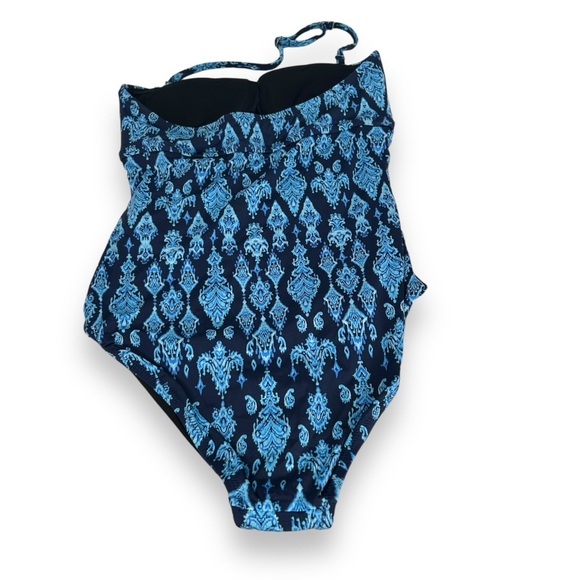 Garnet Hill Swim Nwot Garnet Hill Blue Paisley Damask Print One